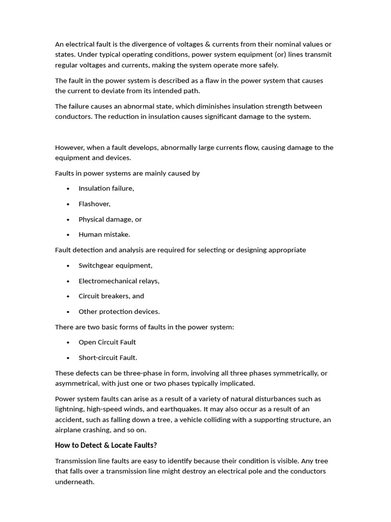 Series Faults In Electrical Power Systems Pdf Relay Insulator Electricity