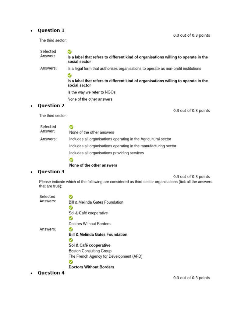 Annale Partiel 3rd Sector | PDF | Non Governmental Organization | Public–Private Partnership