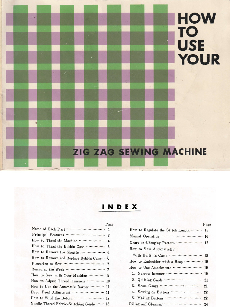 Piedmont (Canadian Kenmore) Zig Zag - Manual | PDF
