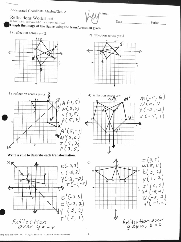 2 Reflections Practice and Key | PDF