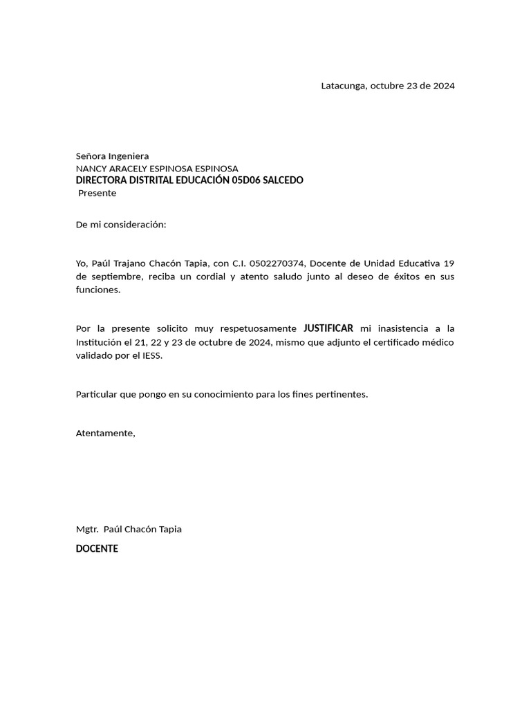 Oficio Permiso Distrito | PDF