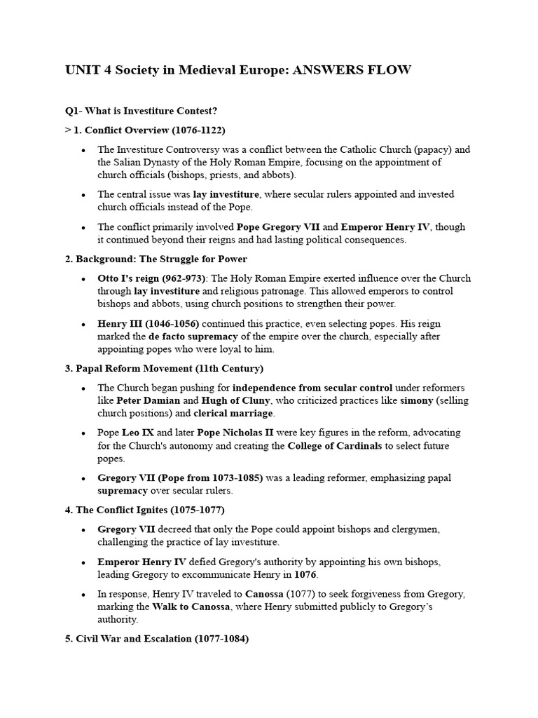 UNIT 4 Society in Medieval Europe | PDF | Feudalism | Pope