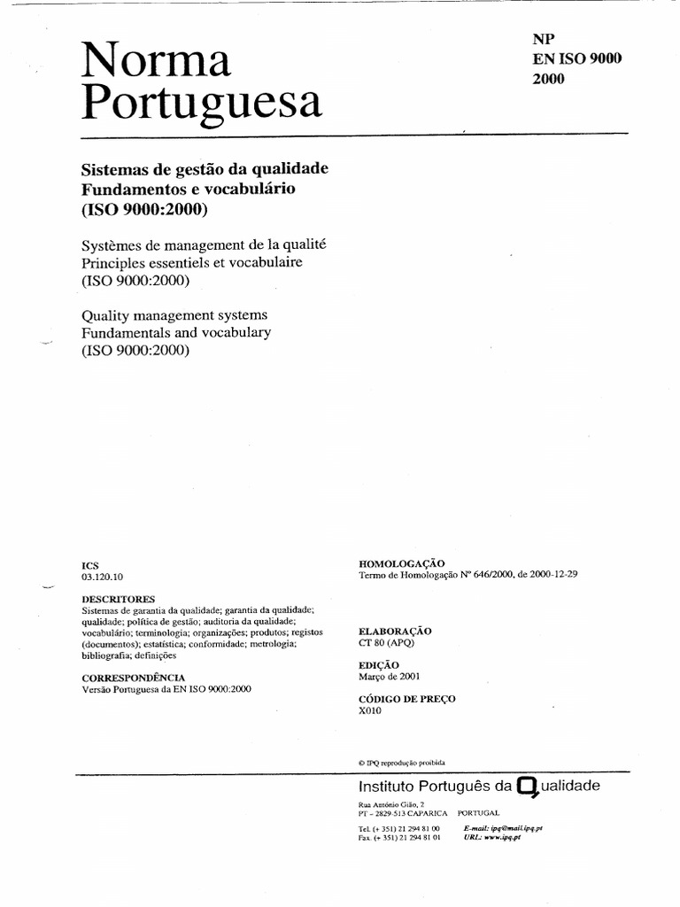 NP en Iso 9000 2000 | PDF