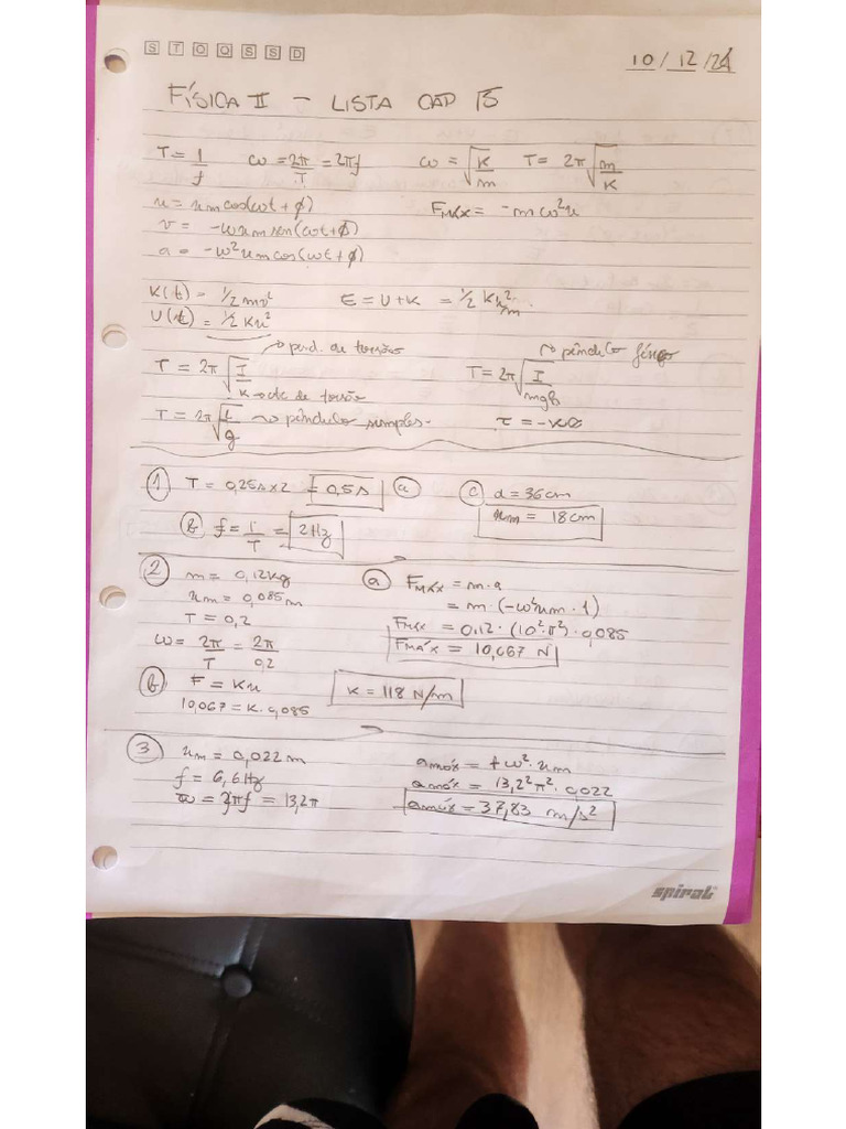 Física Ii - Lista Cap 15 | PDF