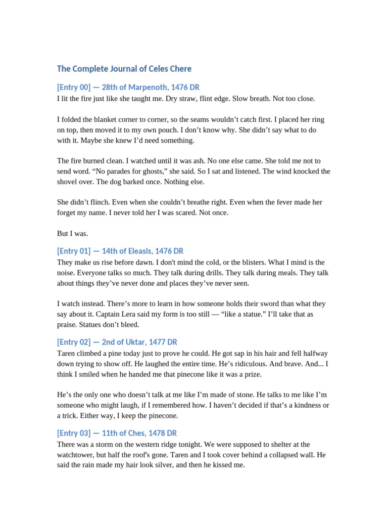 Celes Chere Journal Full | PDF