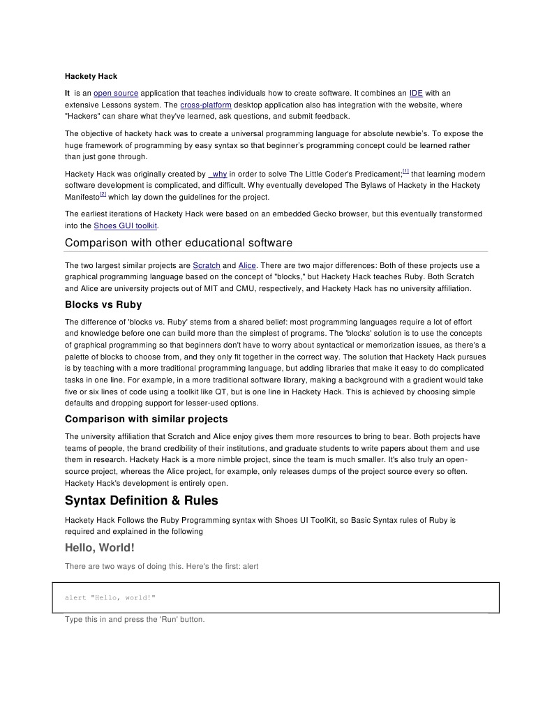 Hackety Hack | Download Free PDF | Digital Technology | Computer Science