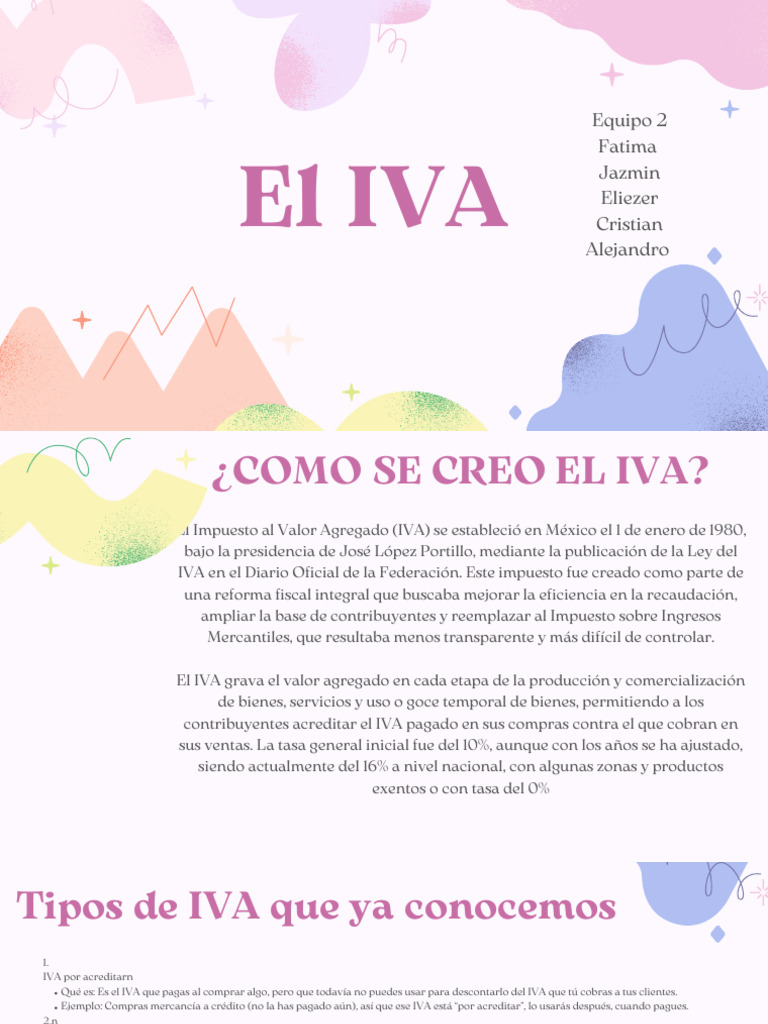 IVA en México: Tipos y Creación | PDF | Impuesto al valor agregado ...