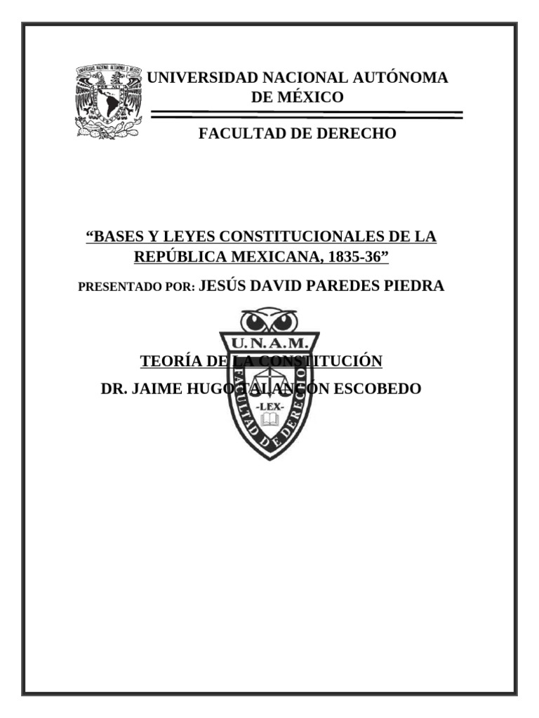 Bases Constitucionales de 1835 | PDF | México | Constitución