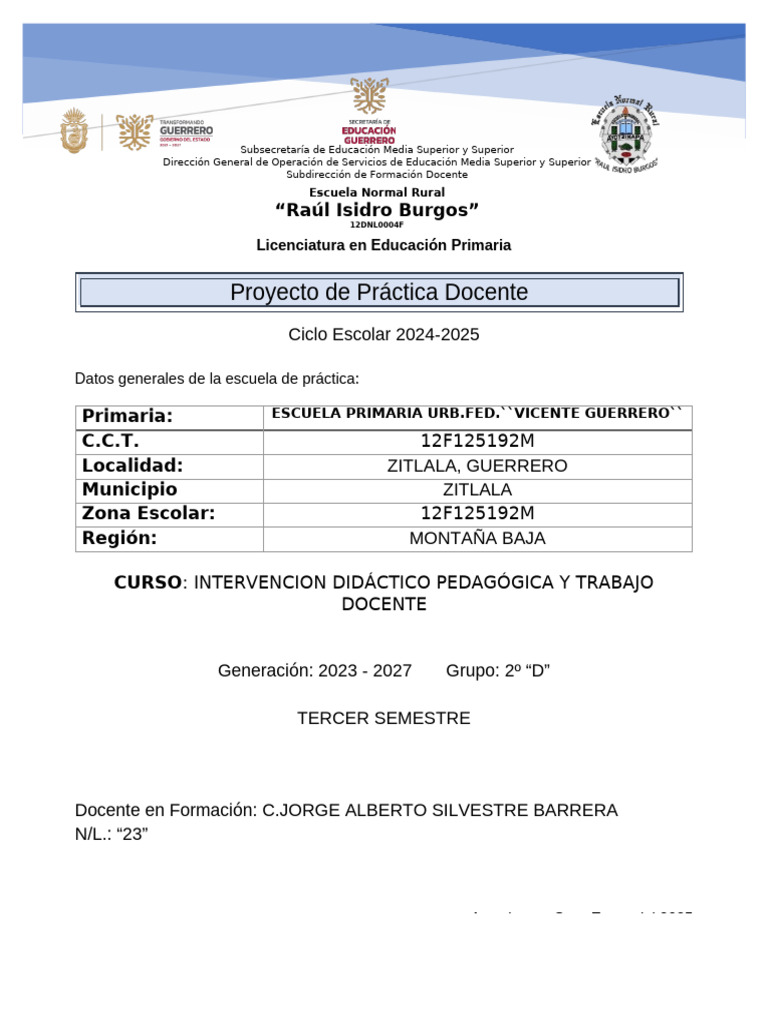 Proyecto ACUALIZADO de Chris Práctica Docente 2025 | PDF | Evaluación | Educación primaria