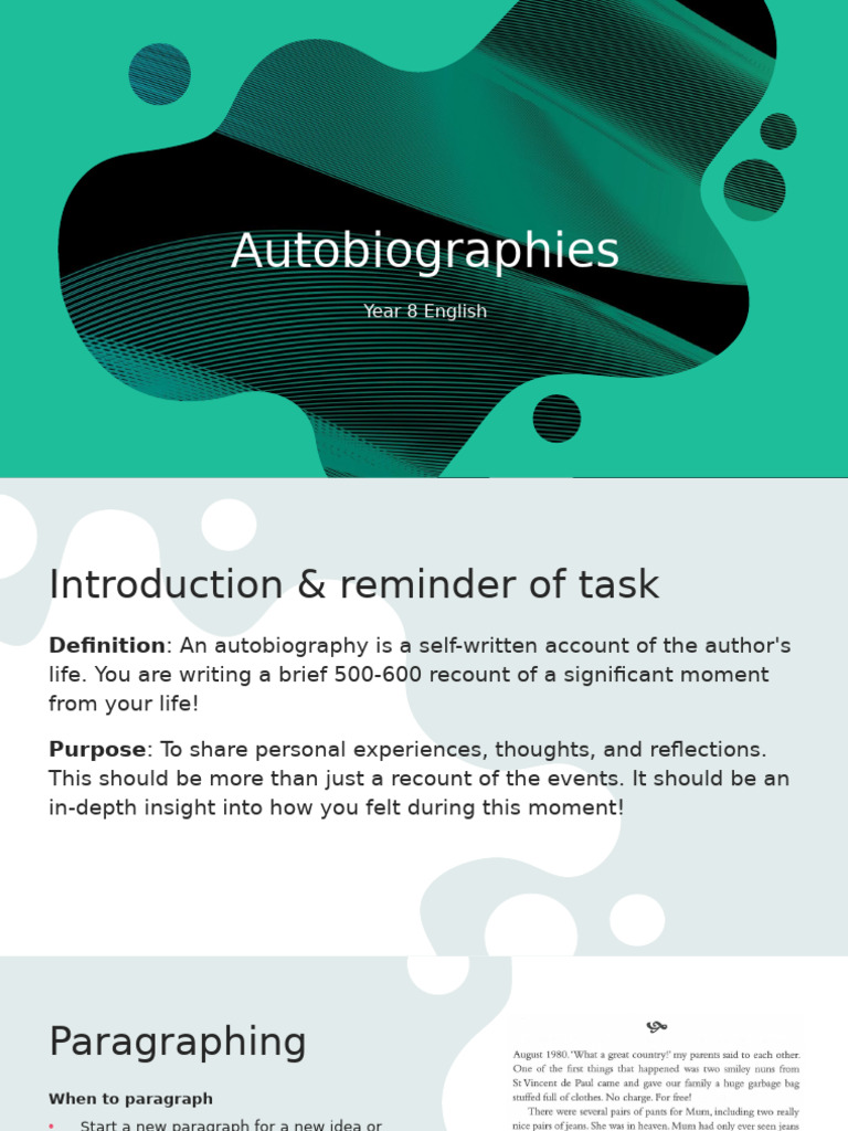 Writing Your Autobiography Guide | PDF | Linguistics