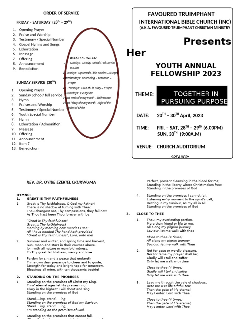 Favoured Truimphant International Bible Church | PDF | Abrahamic ...