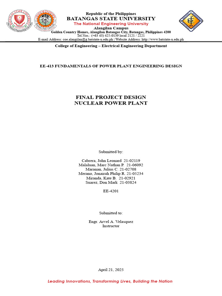 Proposed 90 MW Nuclear Power Plant Design | PDF | Electric Power ...