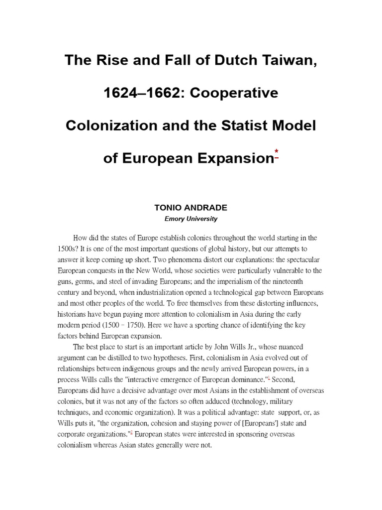 The Rise and Fall of Dutch Taiwan | PDF | Qing Dynasty | Taiwan