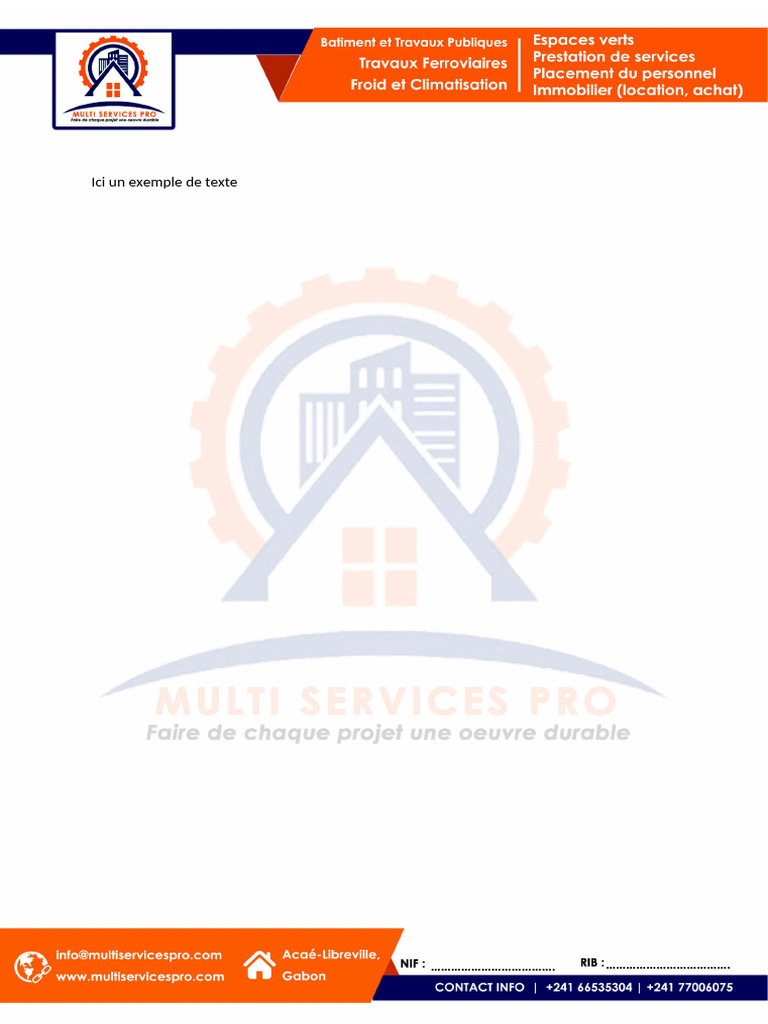 Entête MULTISERVICES | PDF
