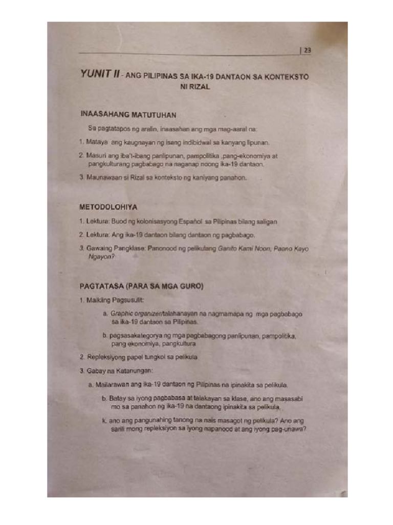 PAG AARAL SA BUHAY AT GINAWA NI RIZAL Compressed 1 | PDF