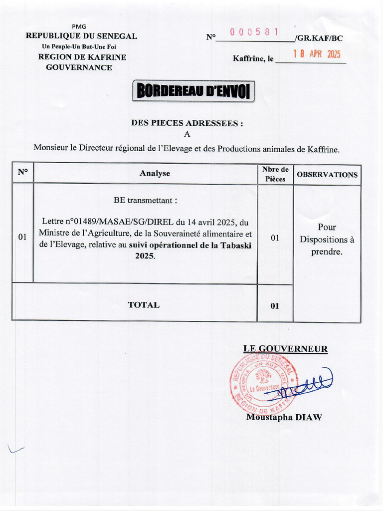 Suivi Opã© Rationnel de La Tabaski | PDF