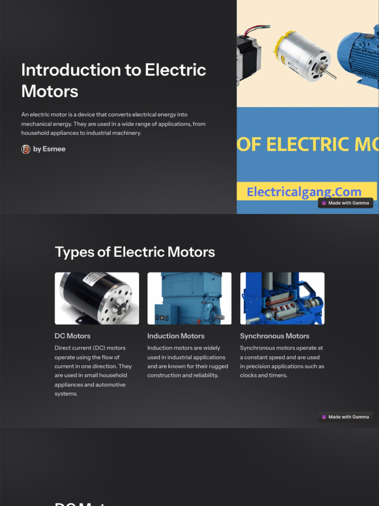 Introduction To Electric Motors | PDF | Electric Motor | Electromagnetism