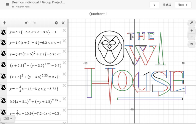 Desmos Individual Group Project - Create Your Own House, Base, Castle ...