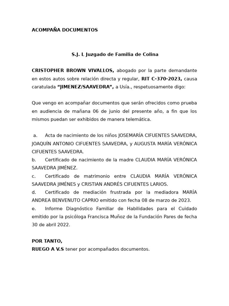 Acompaña Documentos Preparatoria Rdyr | PDF