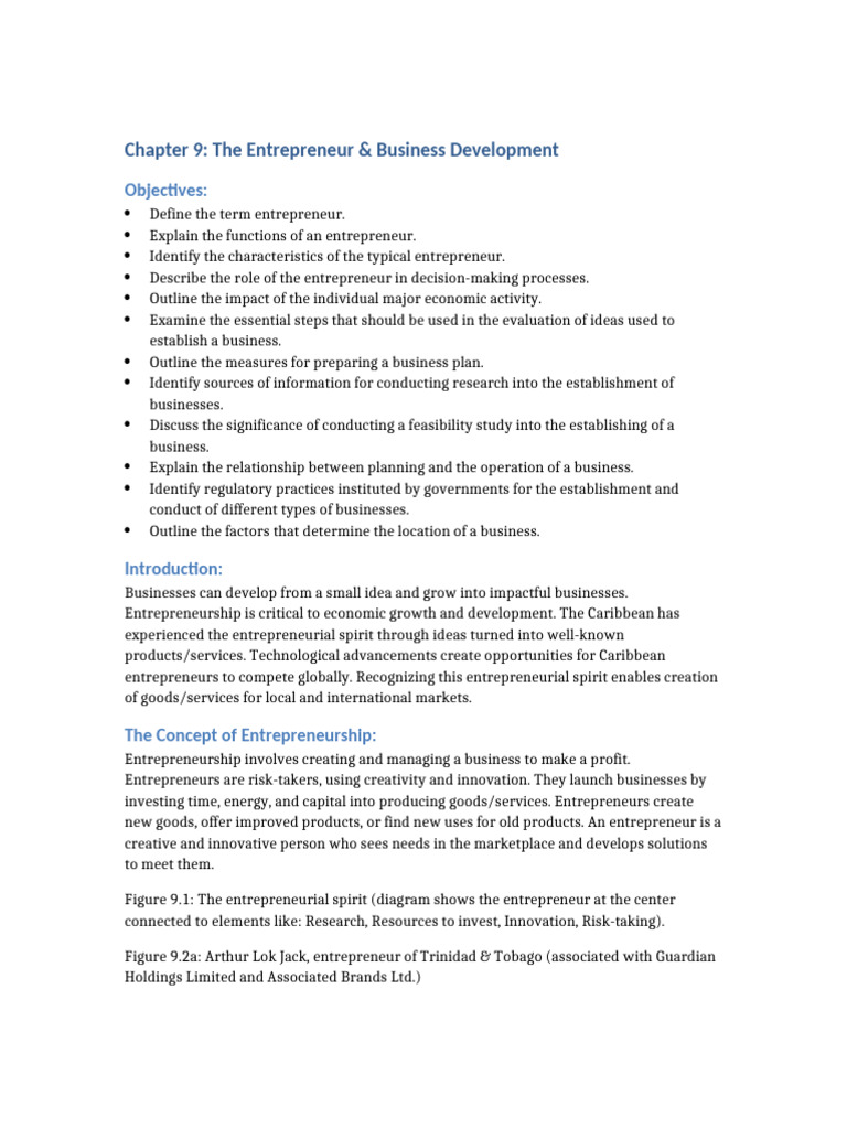 Entrepreneur and Business Development Notes-1 | PDF | Entrepreneurship ...