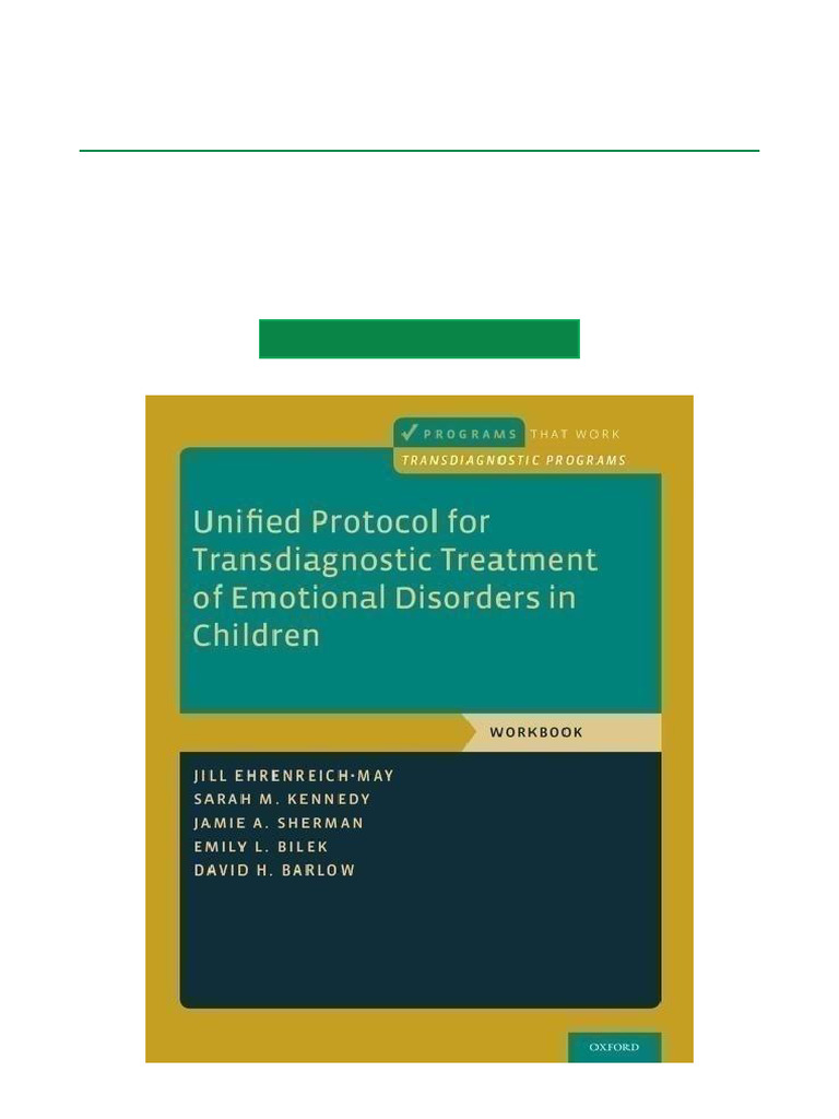 Unified Protocol For Transdiagnostic Treatment of Emotional Disorders ...