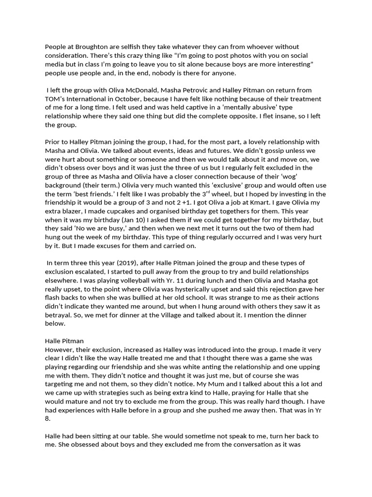 What I Went Though in Year Ten | PDF | Empathy