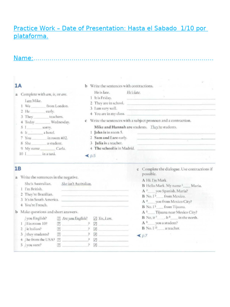 1st Practice Work | PDF