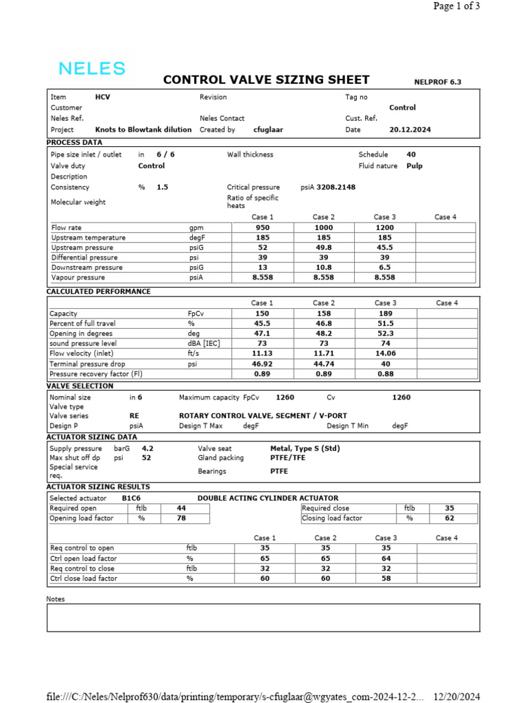 Knots Recirc Control Valve | PDF | Valve | Pressure