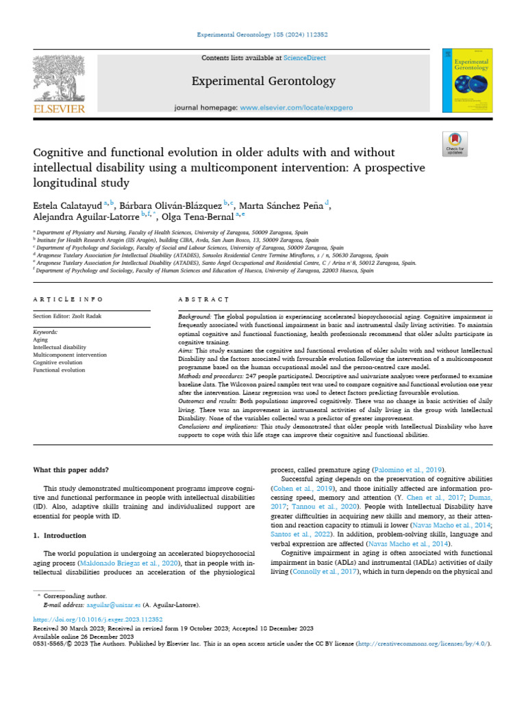 Cognitive and Functional Evolution in Older Adults With and Without ...