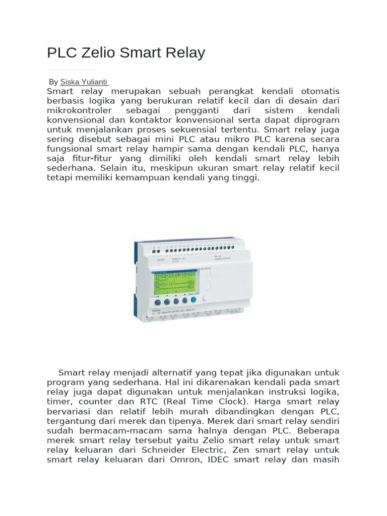 Fitur dan Kelebihan Zelio Smart Relay | PDF