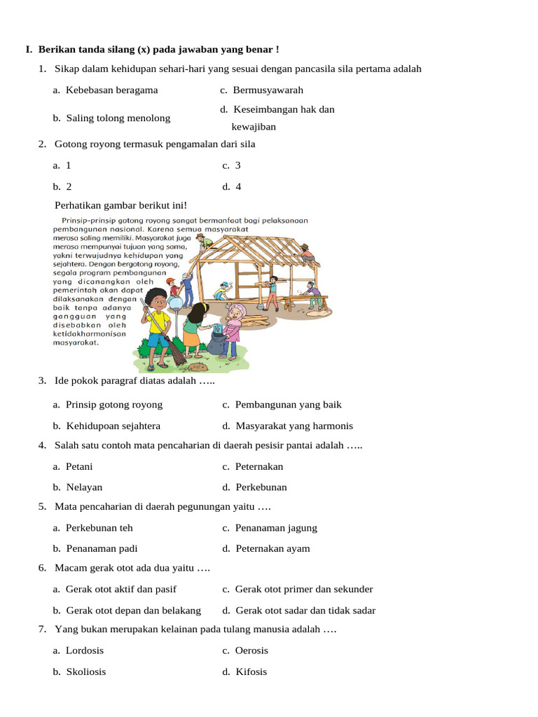 Soal PTS Kelas 5 Tema 1 - ATS | PDF