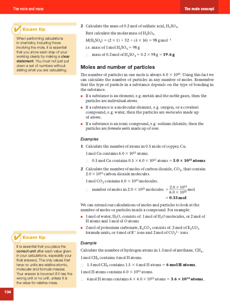 Understanding Moles and Mass Calculations | PDF | Molecules | Mole (Unit)