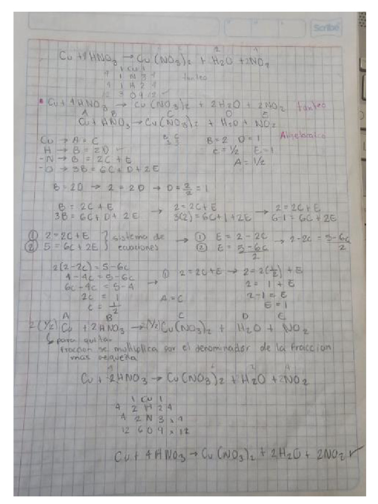 Balanceo de ecuaciones Diana Trejo | PDF