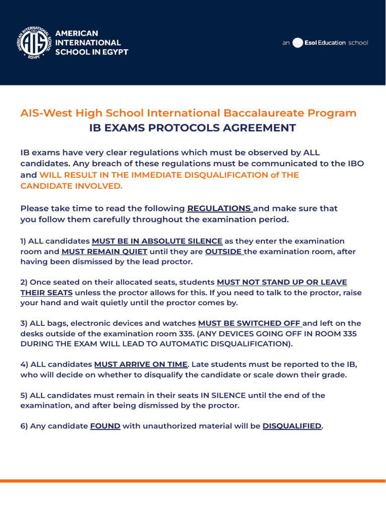 IB MAY 2025 Exam Regulations & Protocols | PDF