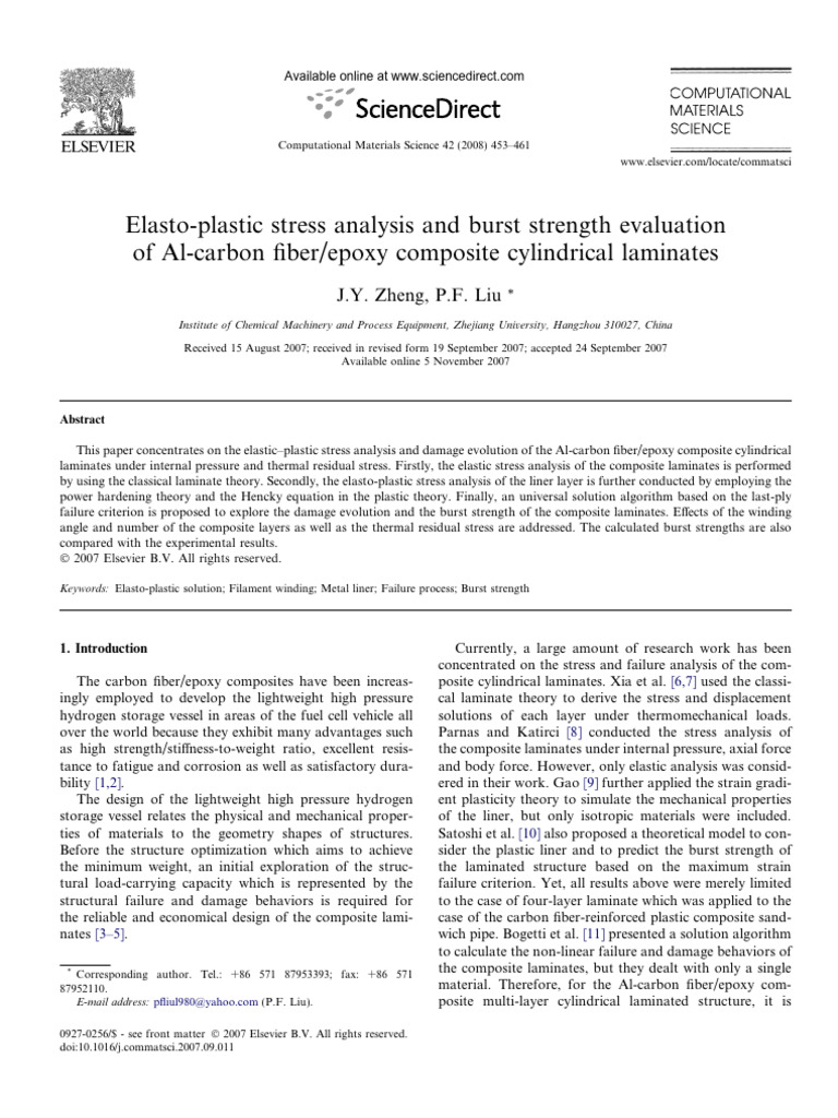2008 - Elasto-Plastic Stress Analysis and Burst Strength Evaluation of ...