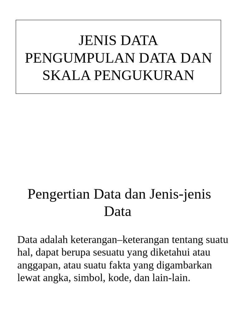 Jenis dan Skala Data Penelitian Kuantitatif | PDF