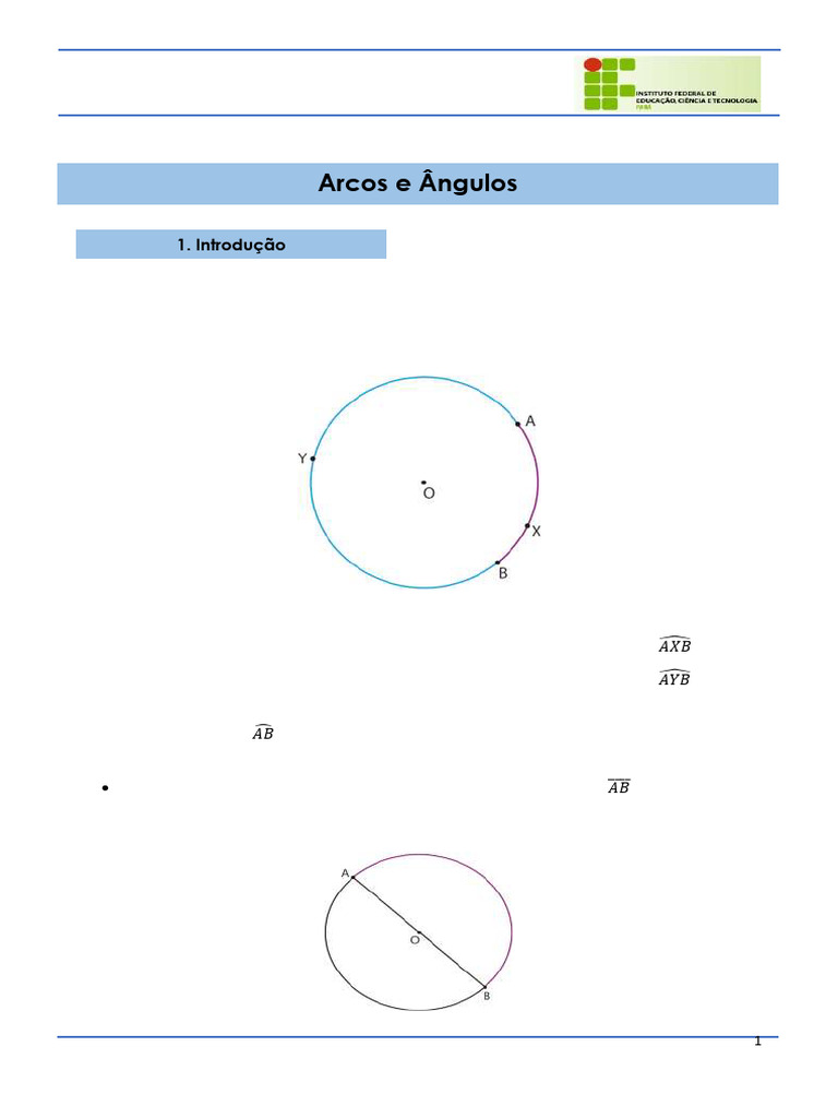 Aula - Arcos e Ângulos | PDF | Curva | Círculo