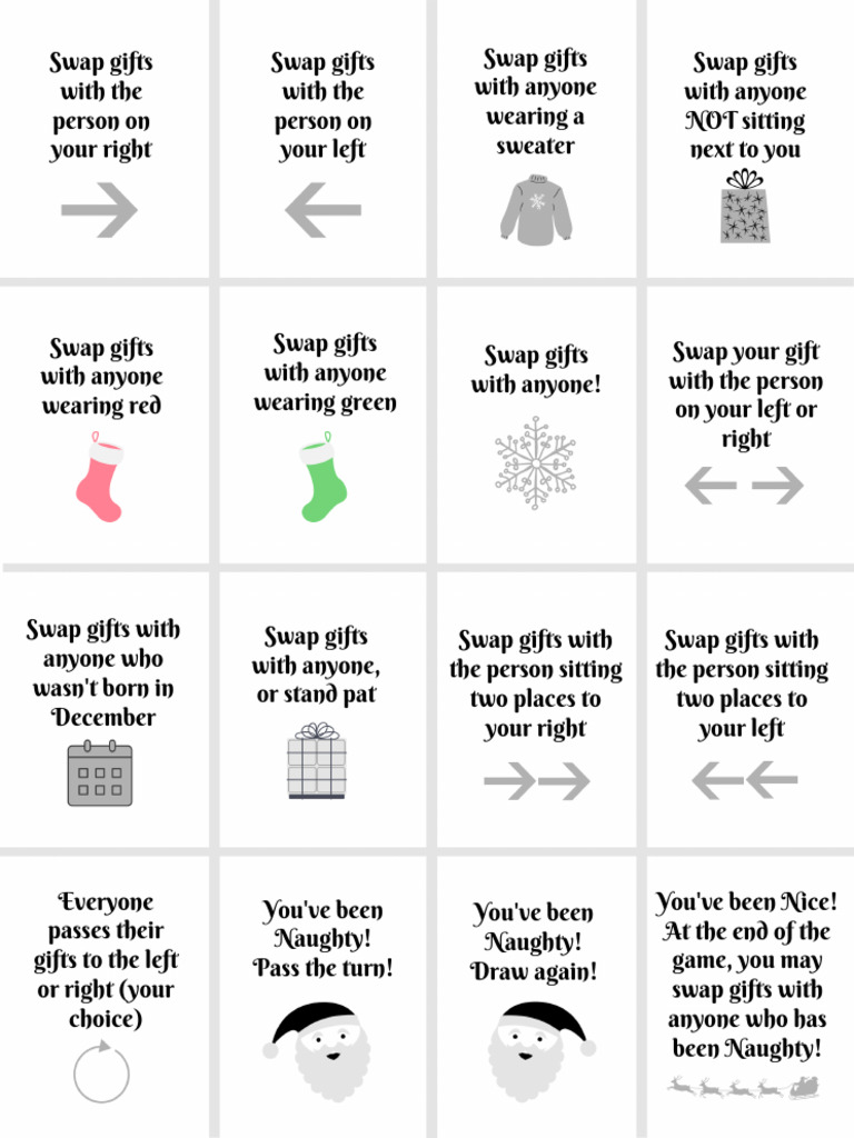 Fun Gift Swap Game Instructions | PDF