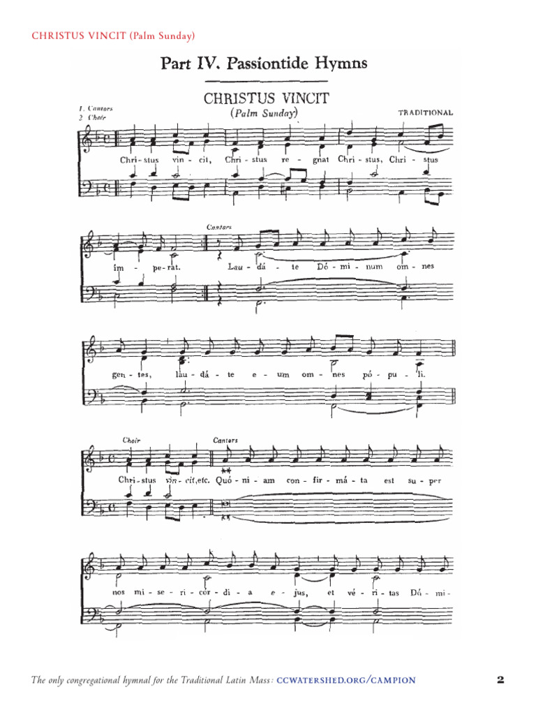 CHRISTUS VINCIT (Palm Sunday) : The Only Congregational Hymnal For The ...