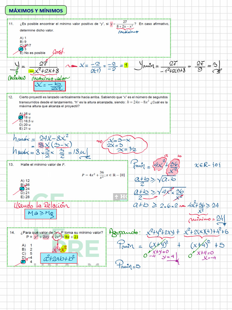 Máximos y Mínimos | PDF