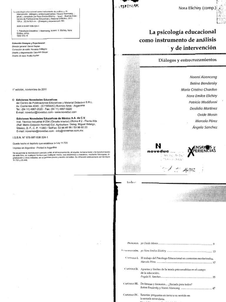 U1 - T1 - La Psicologia Educacional Como Instrumento de Analisis y de Intervencion ELICHIRY ...