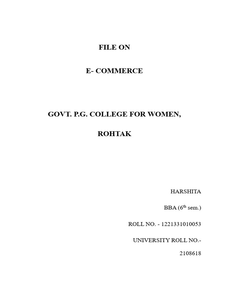 Harshita FILE ON E-Commerce | PDF | Debit Card | Credit Card