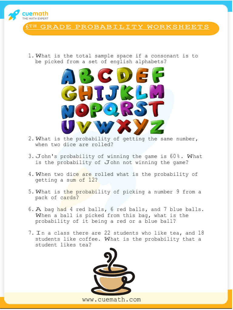 Probability Worksheets 6th Grade Worksheet 4 2 3 | PDF