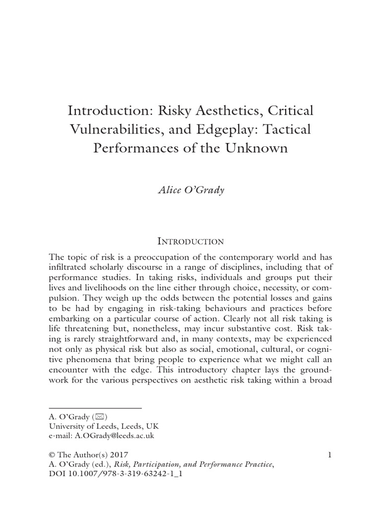 O'Grady - Risk, Participation | PDF | Risk | Experience
