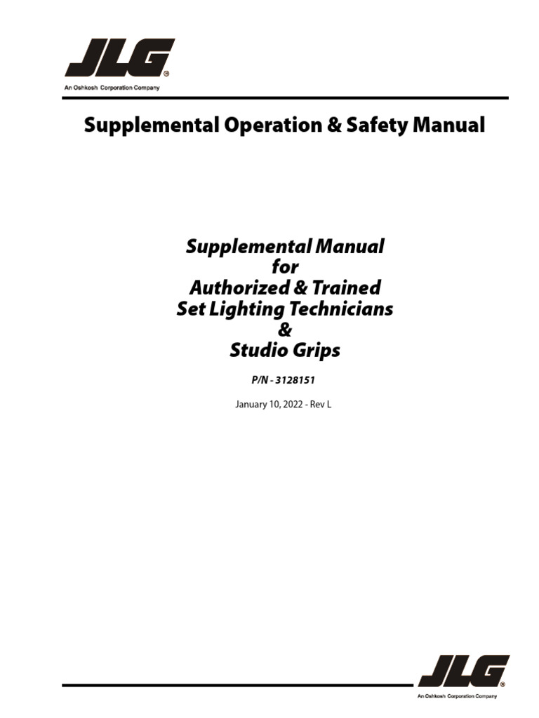 L Boom Lifts JLG Supplement English | PDF