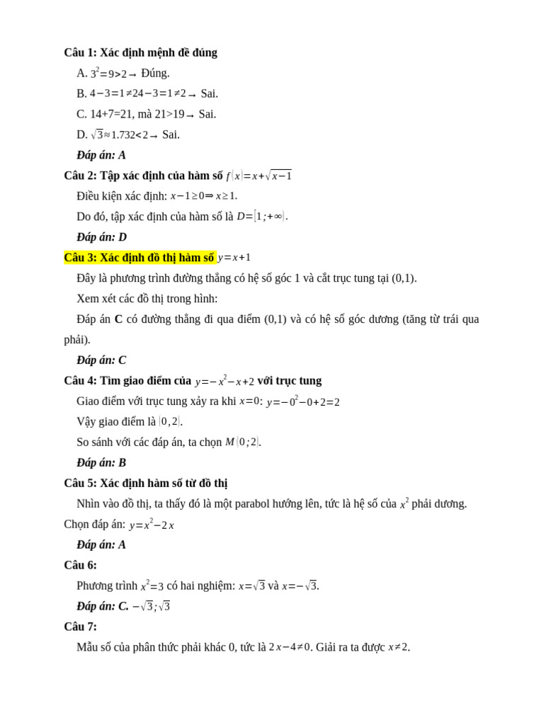 Giải Trắc Nghiệm (Chưa Xong) | PDF