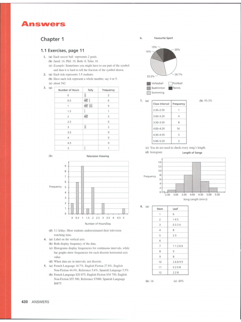 MDM4U Textbook Answers | PDF