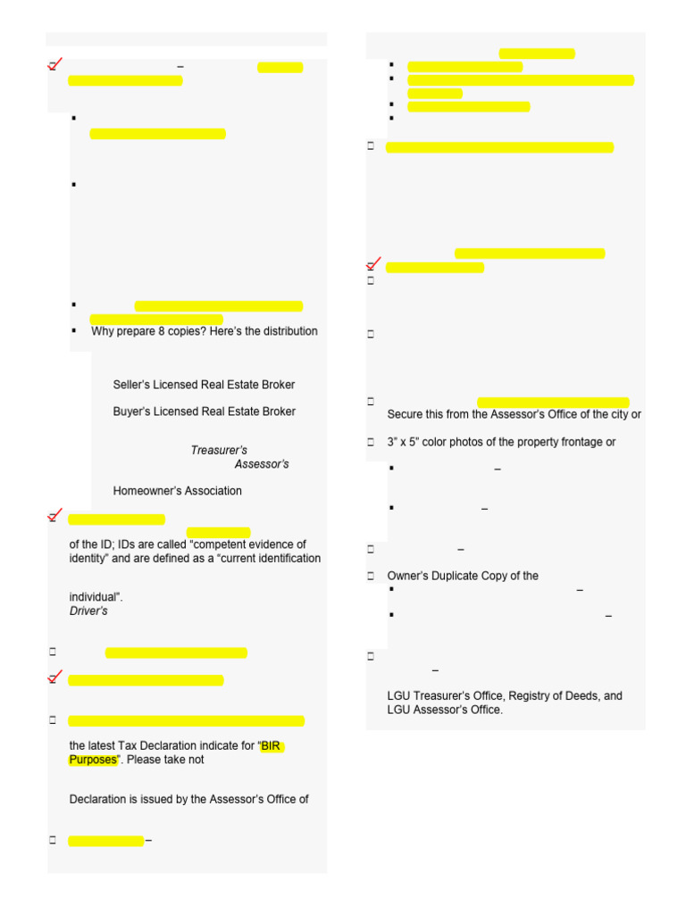Title Transfer Requirements | PDF | Conveyancing | Taxes