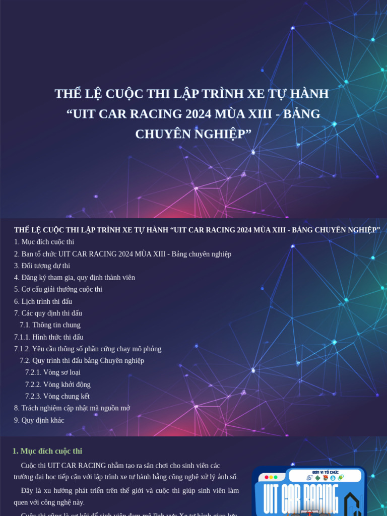 Thể Lệ Cuộc Thi Lập Trình Xe Tự Hành Uit | PDF