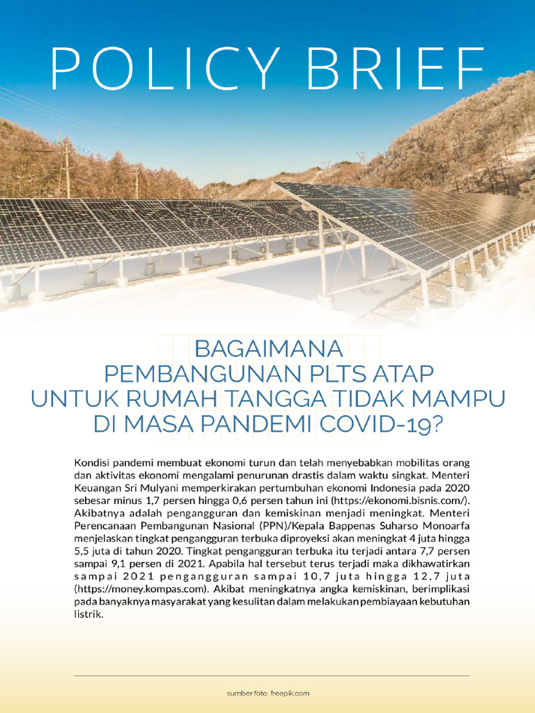 Policy Brief - Bambang Wijiatmoko - Bagaimana Pembangunan PLTS Atap ...